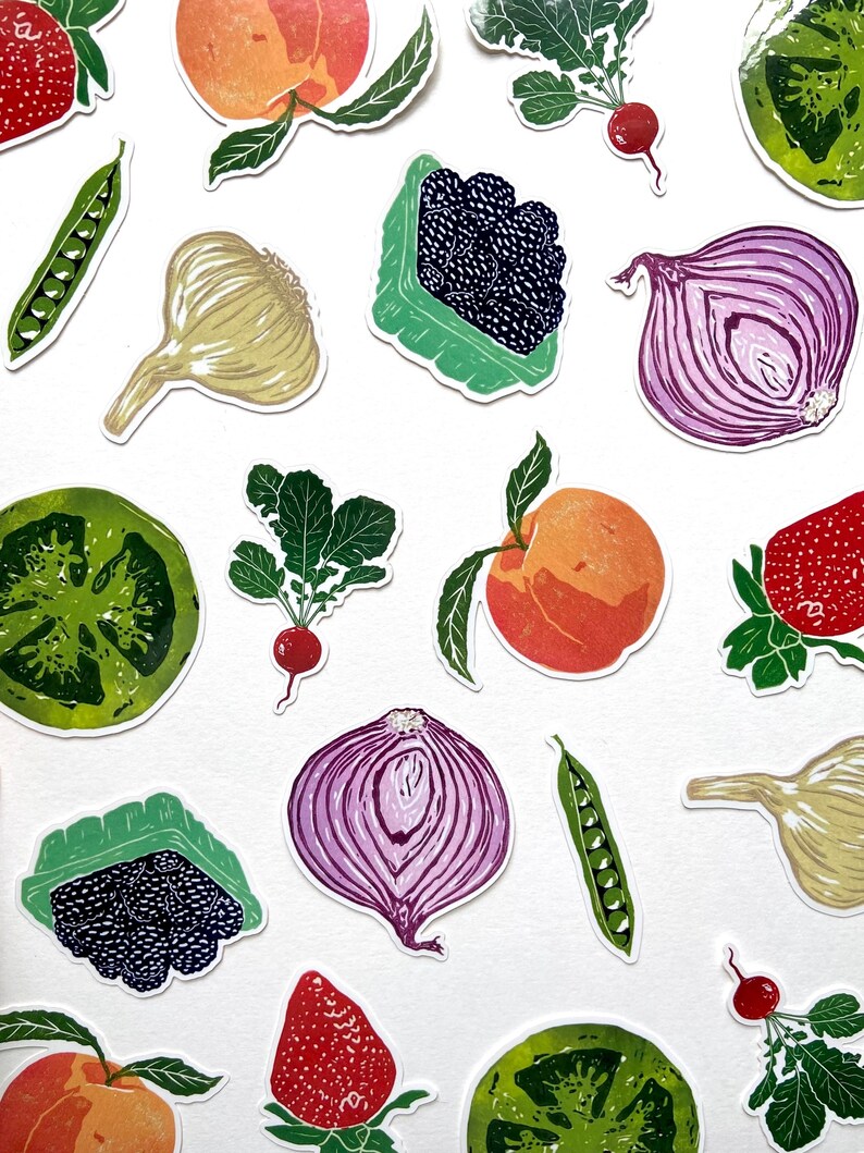 Garlic Sticker. Based on Original Block Print. Sticker Art (3") - Etsy
