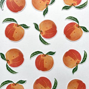 Peach Sticker. Based on Original Block Print. Sticker Art (3") - Etsy