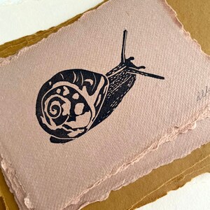 Snail Original Art Block Print Hand Carved Hand | Etsy