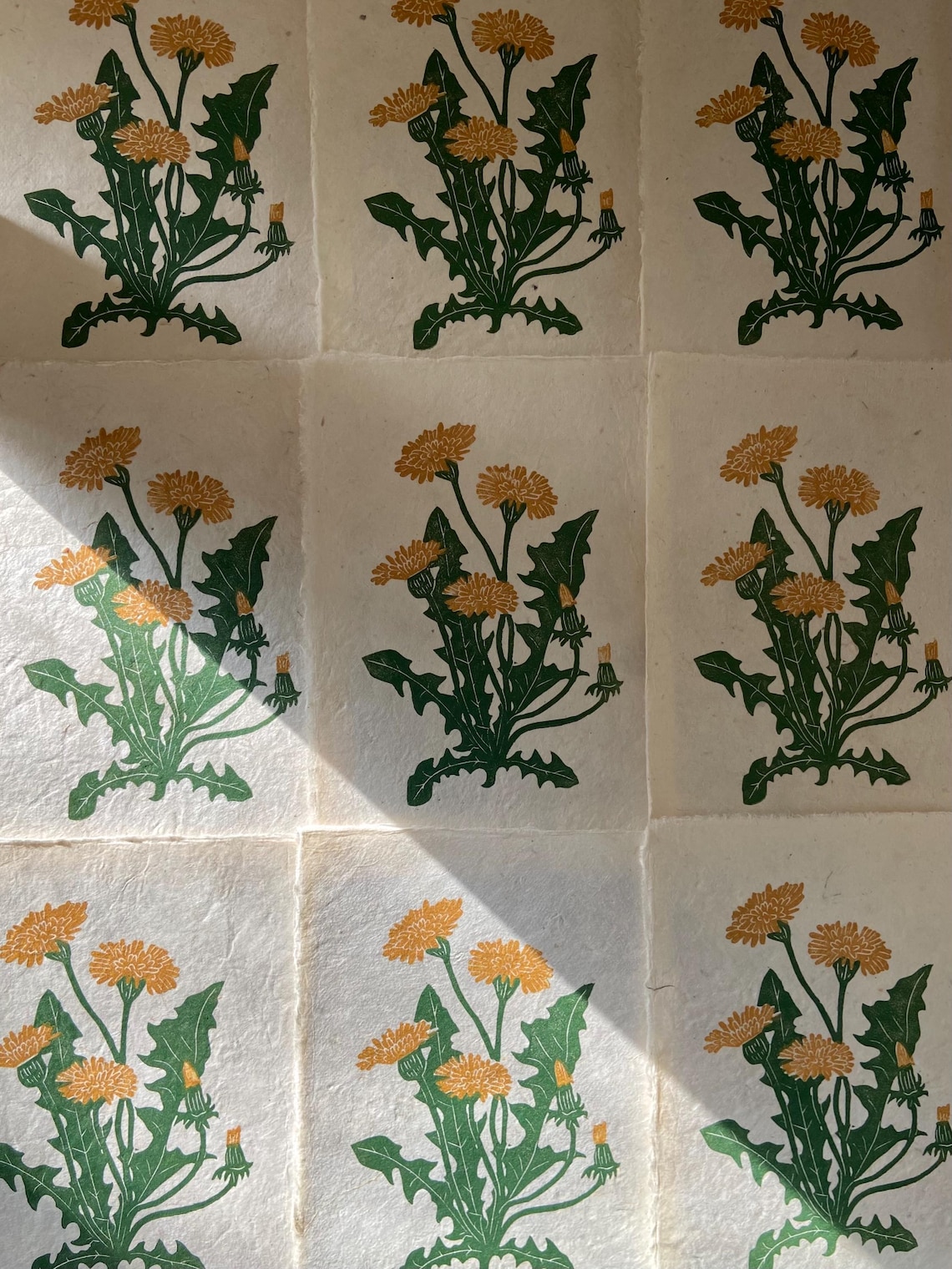 Dandelion Block Print. Food Wall Art. Kitchen Decor. Original Linocut ...