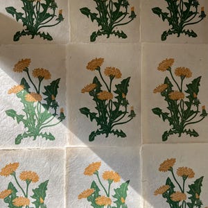 Dandelion Block Print | Floral Print | Botanical Print | Garden Print ...