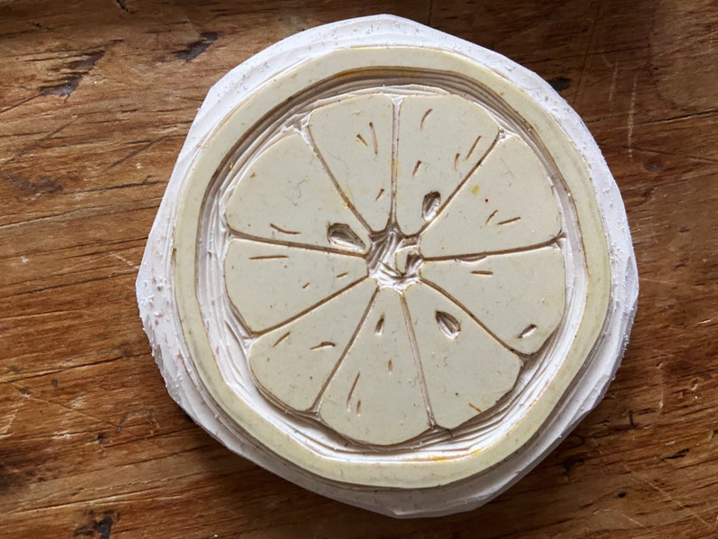 Small Lemon Slice Print Original Block Print Hand Carved - Etsy