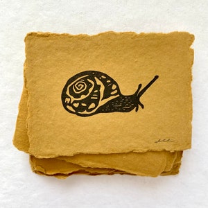 Mini Snail | Snail Linocut | Original Art | Hand Carved | Hand Printed ...