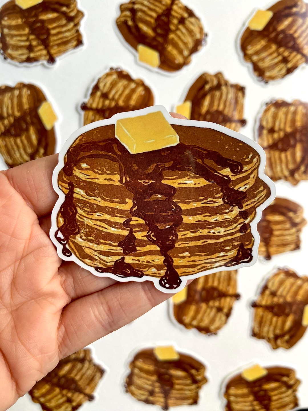 Pancakes Vinyl Sticker. Based on Original Block Print. Sticker Art (3 ...