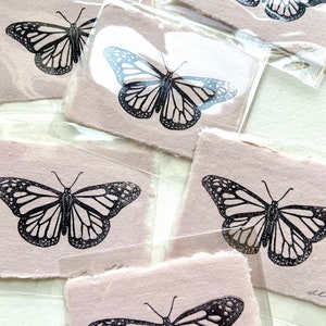 Mini Monarch Print Butterfly Print Original Art Block Print Hand Carved ...