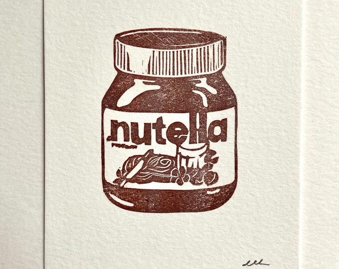 Nutella Print | Original Block Print | Hand Carved | Hand Printed - Etsy