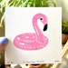 Flamingo Float Flamingo Linocut Summer Art Hand Carved Hand Printed ...