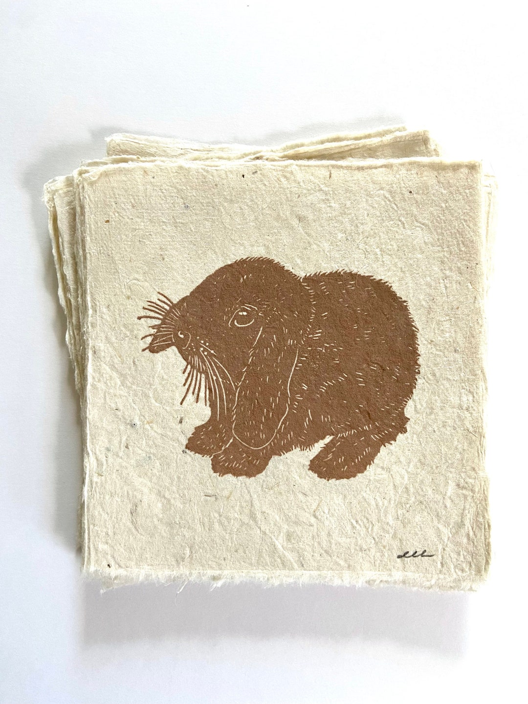 Bunny | Original Art | Block Print | Hand Carved | Hand Printed - Etsy