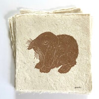 Linocut Rabbit Print - Etsy