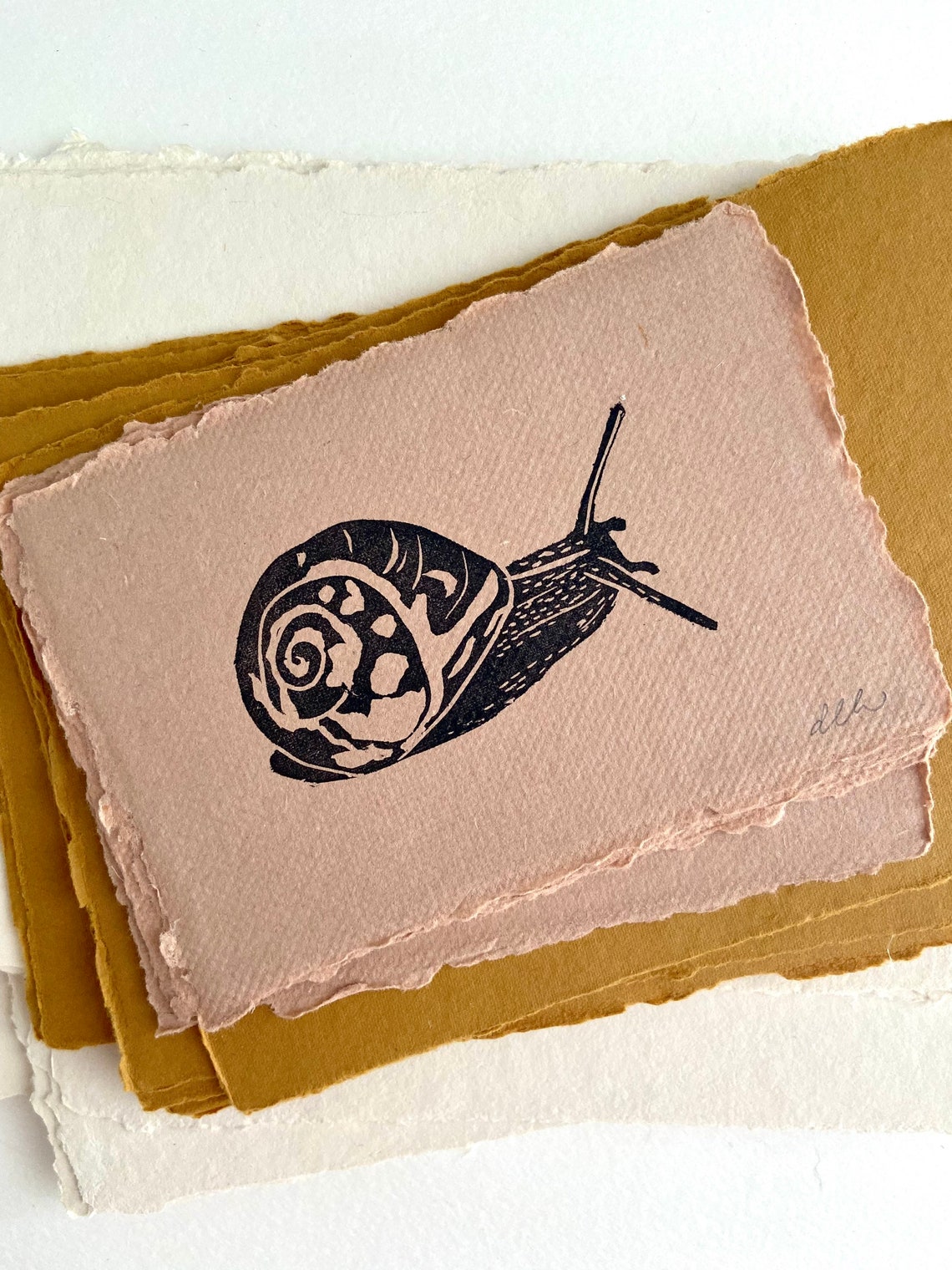 Snail Original Art Block Print Hand Carved Hand - Etsy