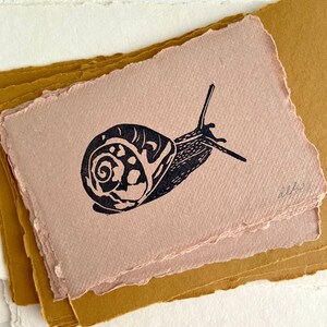 Snail Original Art Block Print Hand Carved Hand | Etsy