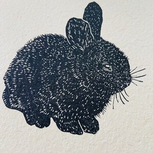 Bunny Original Art Block Print Hand Carved Hand - Etsy
