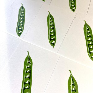 Sweet Pea Block Print. Food Wall Art. Kitchen Decor. Original Linocut ...