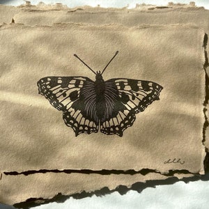 Tortoise Shell Butterfly Print | Butterfly Print | Original Art | Block ...