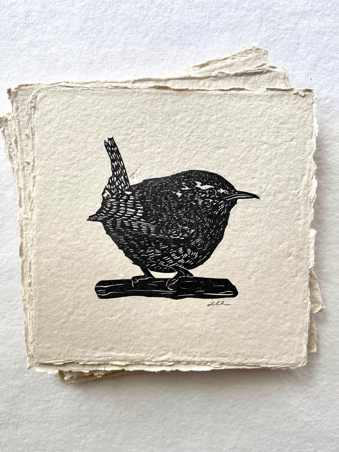 Wren Print Bird Original Art Block Print Hand Carved Hand Printed - Etsy