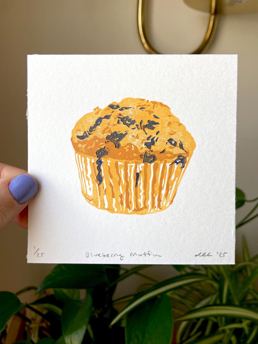 Blueberry Muffin Block Print. Food Wall Art. Kitchen Decor. Original ...