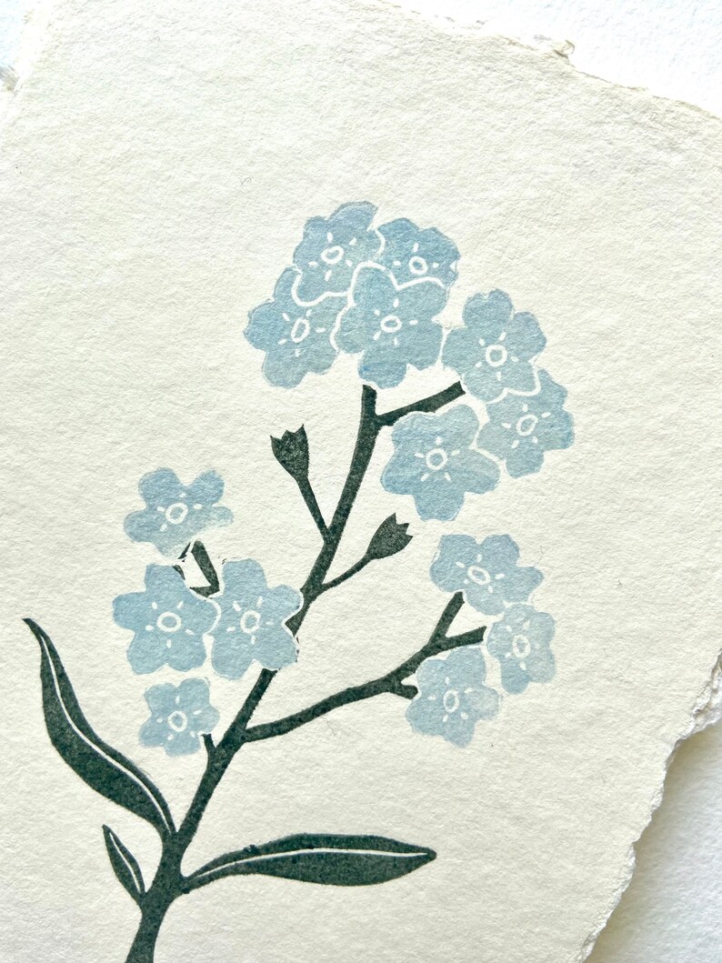 Forget Me Not Flower Print Floral Print Botanical Print - Etsy