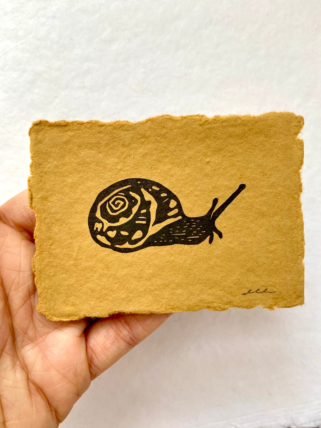 Mini Snail | Snail Linocut | Original Art | Hand Carved | Hand Printed ...