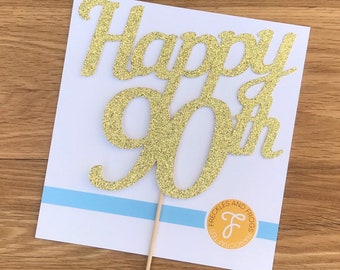 90th Birthday Cake Topper - Etsy UK