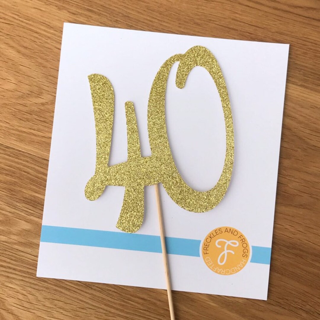 40 Cake Topper Glitter Card Age 40 40 Years 40th - Etsy UK