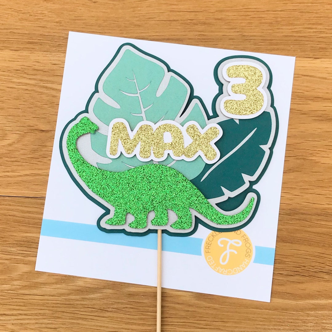 Dinosaur Cake Topper Name & Age Personalised Cake Topper - Etsy