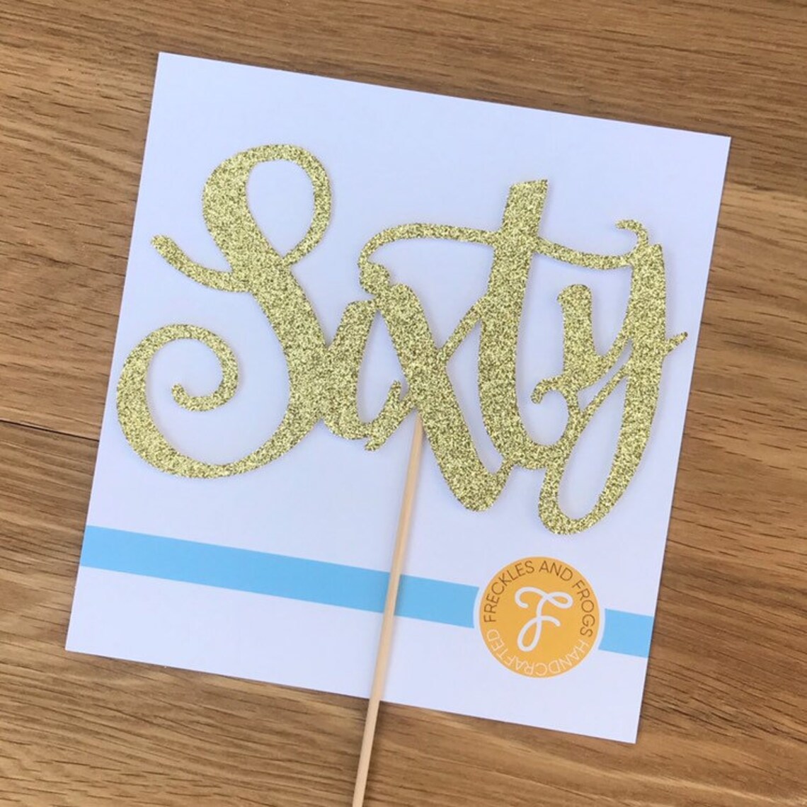Sixty Cake Topper Glitter Card Birthday Anniversary | Etsy