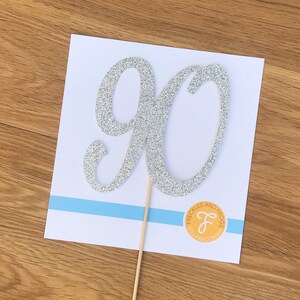 90 Cake Topper Glitter Card Age 90 90 Years 90th | Etsy