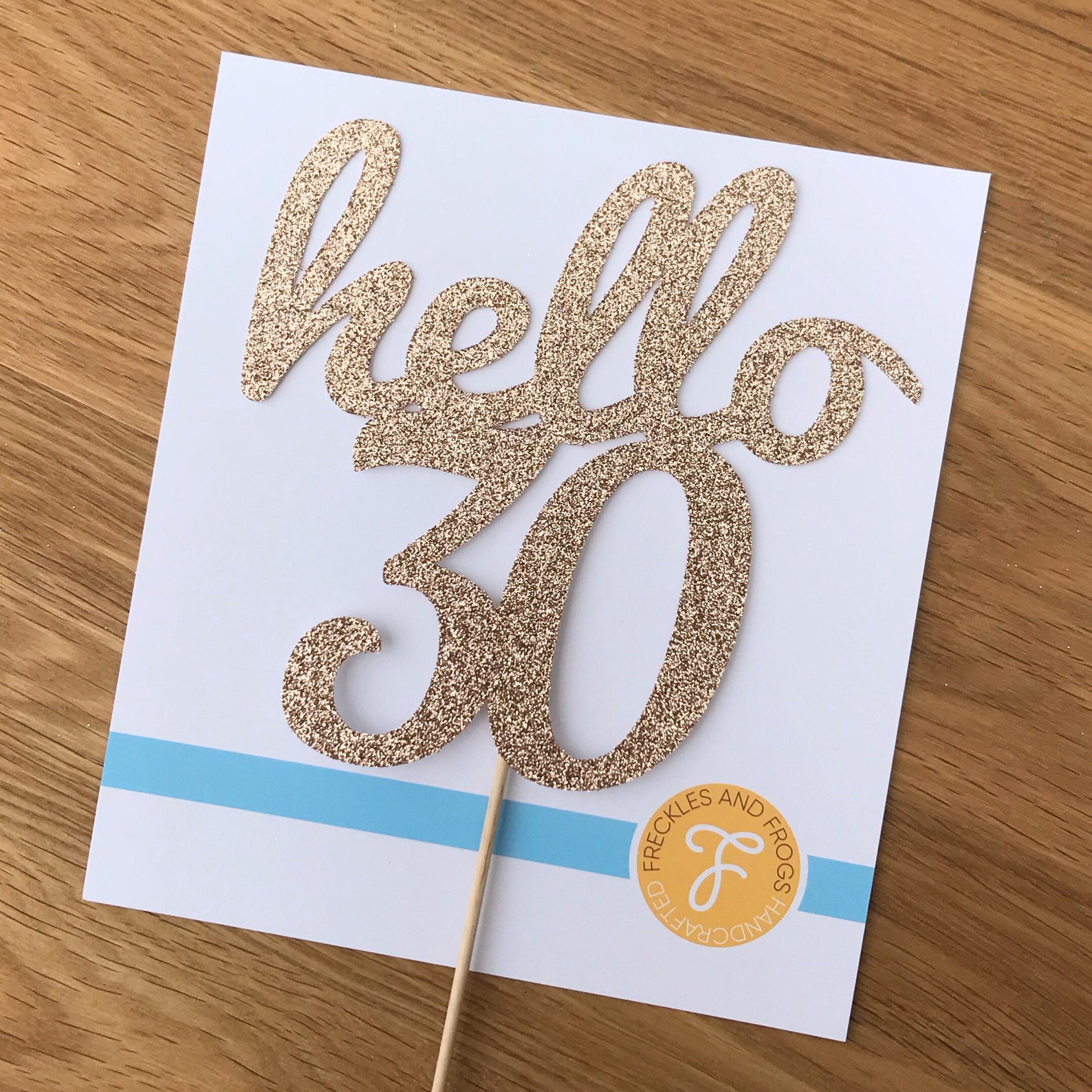 Hello 30 Cake Topper Glitter Card Birthday Cake Topper | Etsy