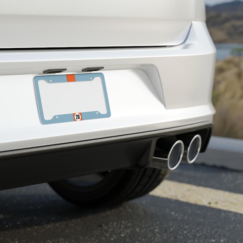Steve Mcqueen 20 — Classic License Plate Frame Inspired by Gulf Racing ...