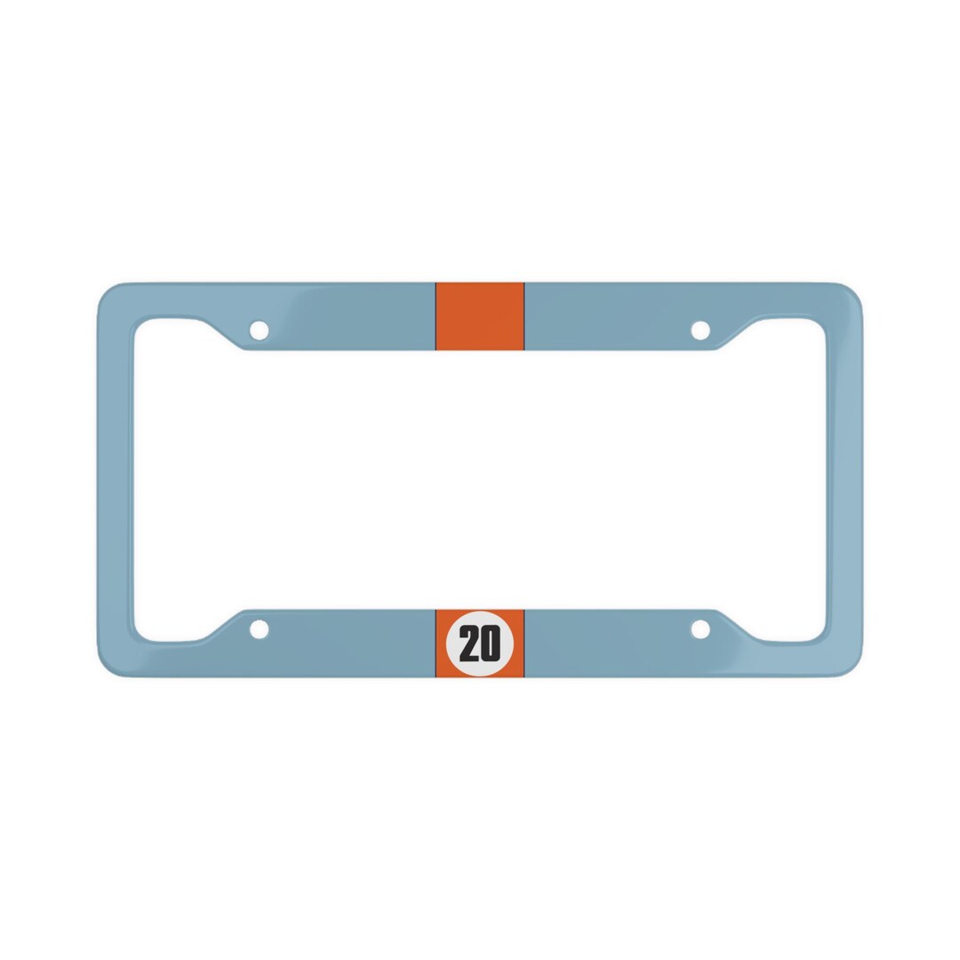 Steve Mcqueen 20 — Classic License Plate Frame Inspired by Gulf Racing ...