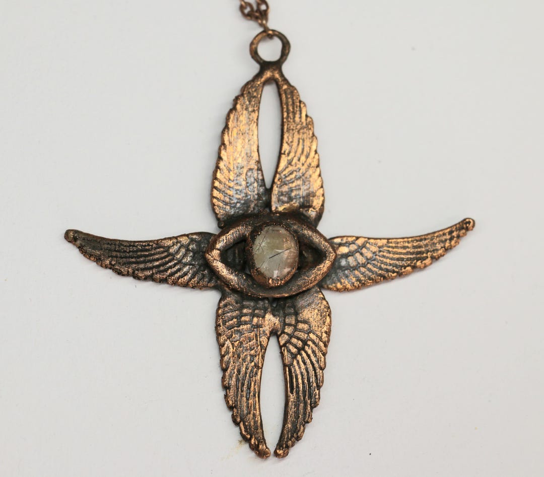 Seraphim Biblically Accurate Angel With Rutilated Quartz Electroformed ...