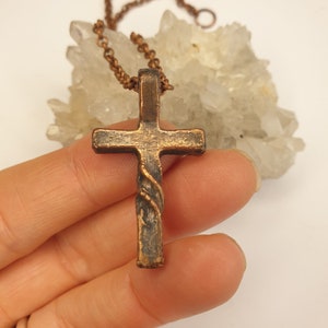 Sacrifice Rustic Copper Cross Electroformed Necklace - Etsy