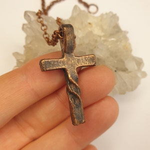 Sacrifice Rustic Copper Cross Electroformed Necklace - Etsy