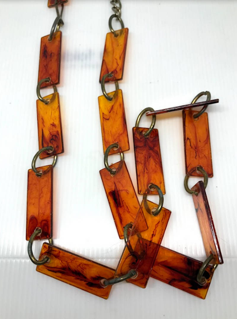 Vintage Tortoise Necklace - Tortoise Shell Chunky Celluloid Link Belt ...