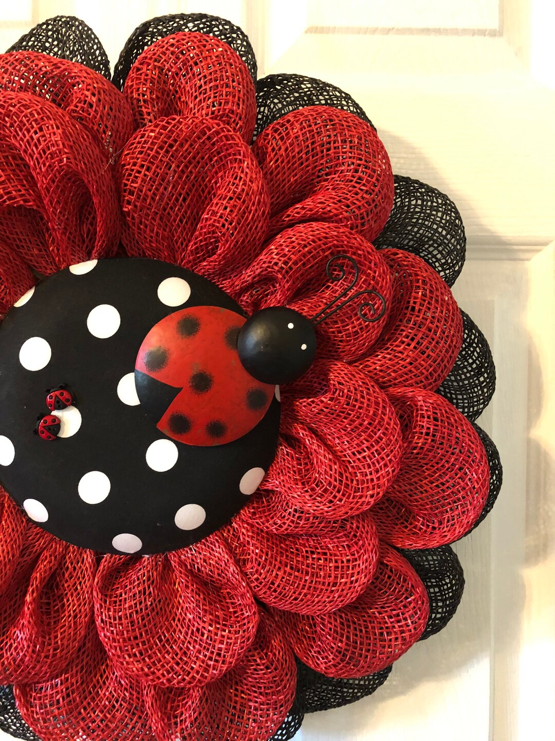 Ladybug Wreath,spring Wreath,door Wreath, Garden Wreath, Cute Wreath ...