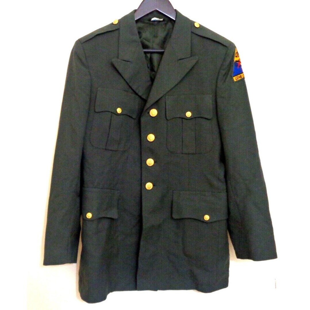 US Military Army Green Coat Wool Blazer 40 L Jacket Uniform Mens W ...