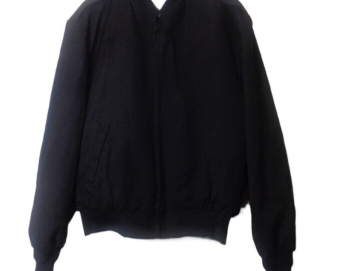 Neptune Garment Co Military Black Bomber Jacket Sz 50 Mens Wool Blend W ...