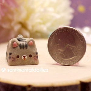 Gray Tabby Cat- Kawaii Cat - Artisan Key Cap - Cute Keycaps - Keyboard ...