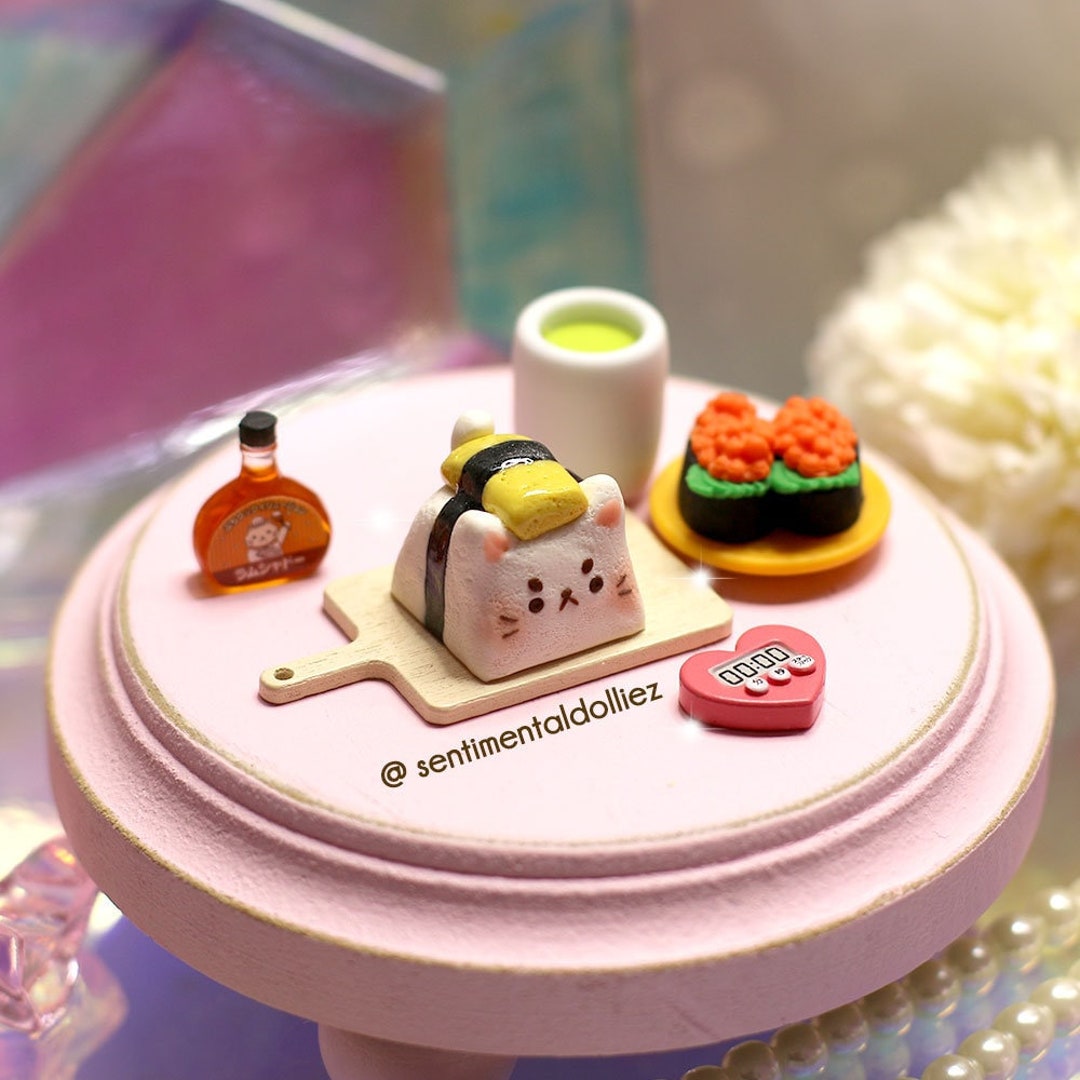 Kawaii Sushi Cat Artisan Keycap - Handmade Polymer Clay Keyboard ...