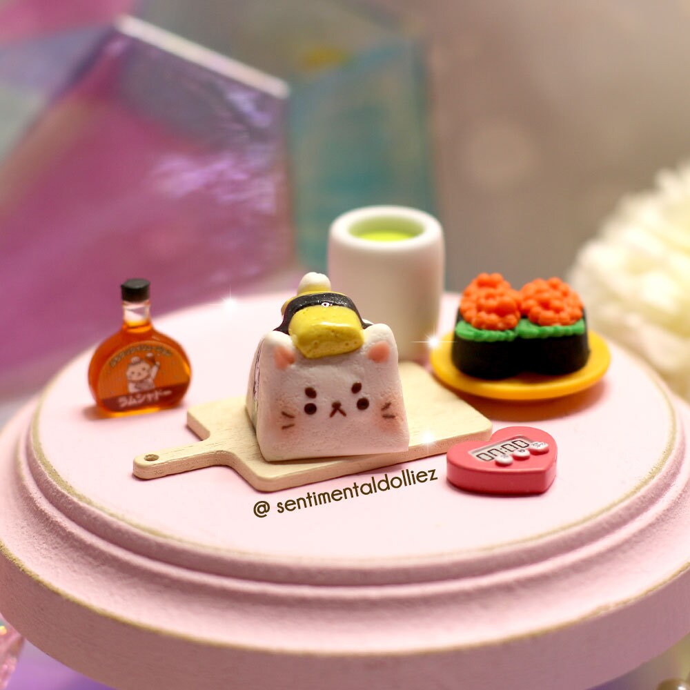 Kawaii Sushi Cat Artisan Keycap - Handmade Polymer Clay Keyboard ...