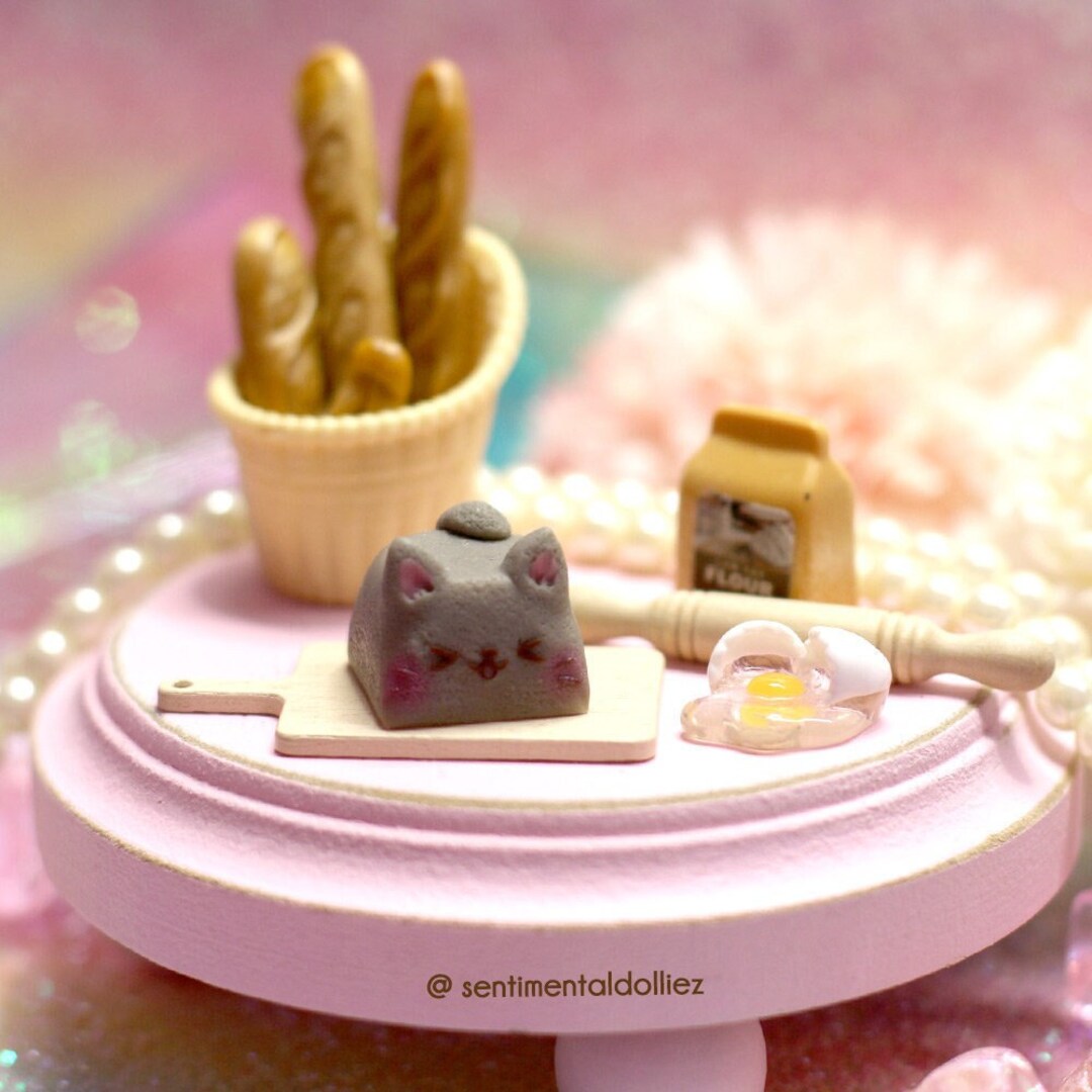 Kawaii Gray Cat - Artisan Key Cap - Keycaps - Keyboard Accessories ...