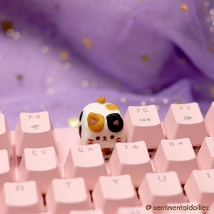 Calico Kawaii Cat - Artisan Key Cap - Cute Keycap - Etsy