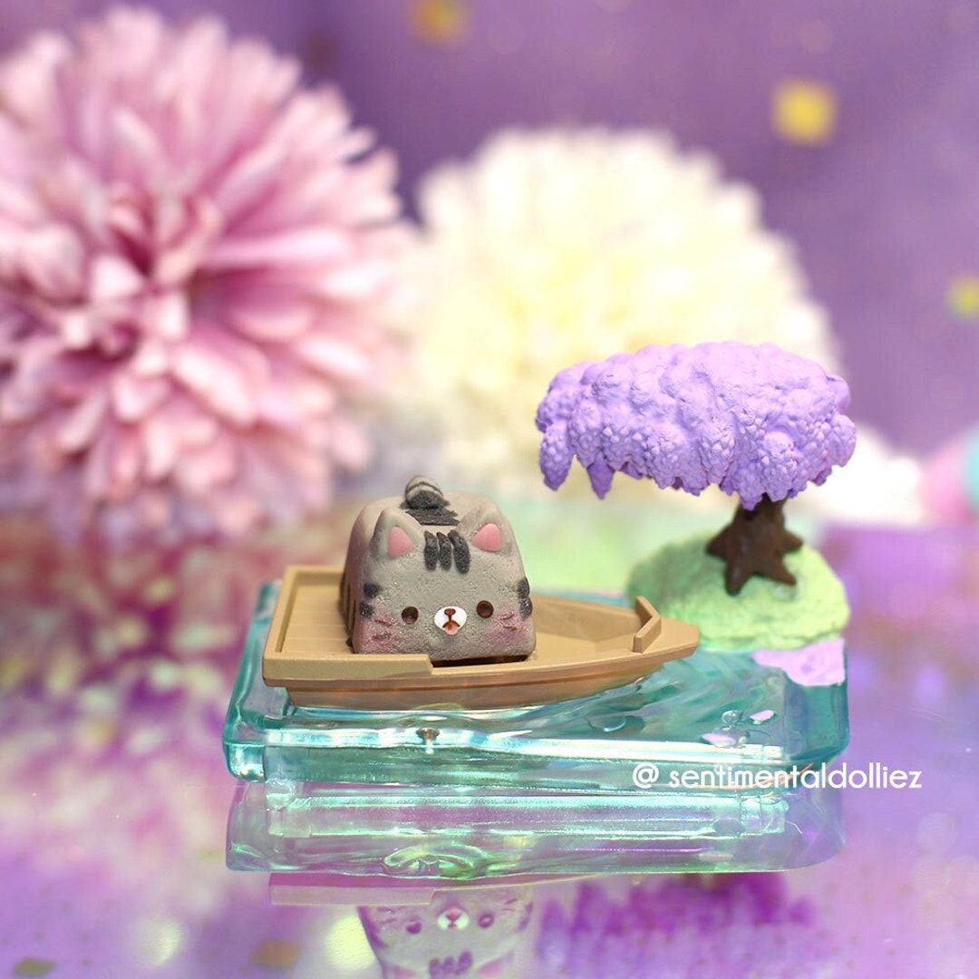 Gray Tabby Cat- Kawaii Cat - Artisan Key Cap - Cute Keycaps - Keyboard ...