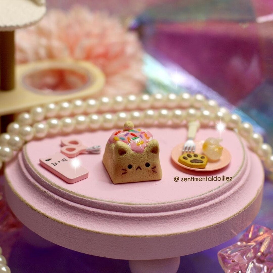 Frosted Sugar Cookie Cat Key Caps - Cookies Artisan Key Cap - Kawaii ...