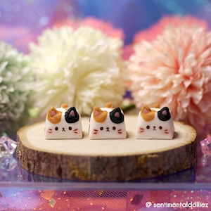 Calico Kawaii Cat - Artisan Key Cap - Cute Keycap - Etsy