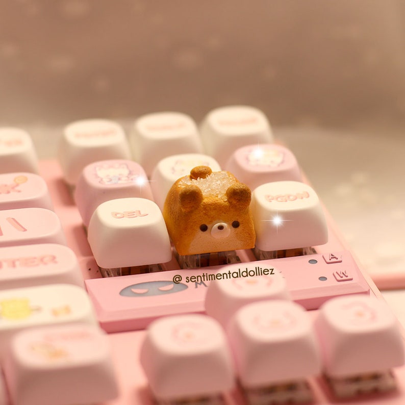 Bread Sugar Coated Bear Artisan Keycap - Kawaii Bear- Cute Keycaps ...