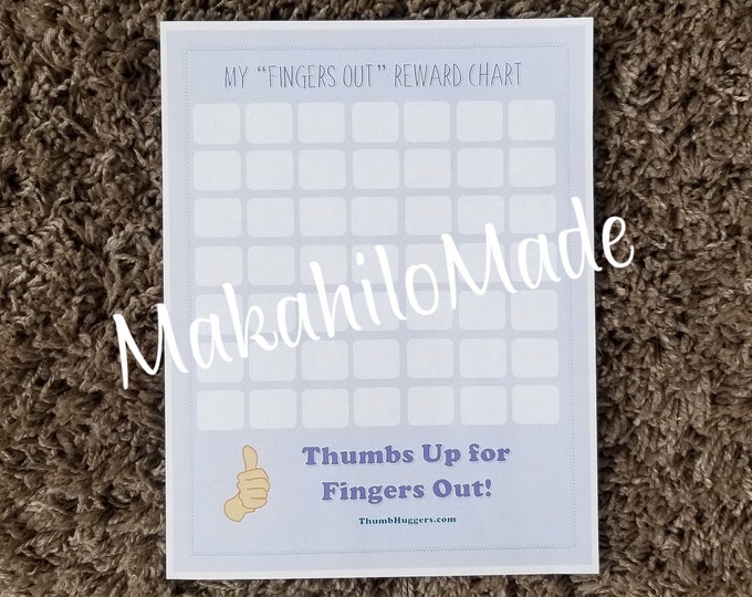 Reward Chart for Finger Sucking Digital File Help Stop Finger Sucking ...