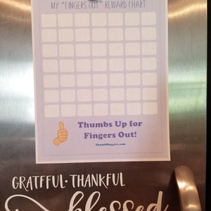 Reward Chart for Finger Sucking Digital File Help Stop Finger Sucking ...