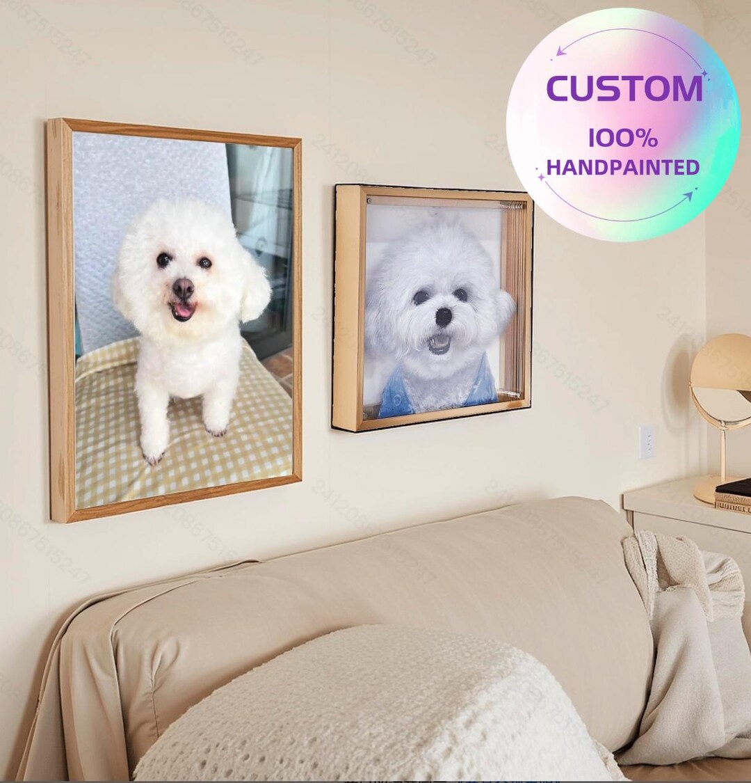 Hand-painted 3D Layered Pet Portrait: Custom Acrylic Dog Memorial Art ...