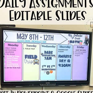 Daily Assignment Slides, Agenda Slides, Digital Stickers, PPT and ...